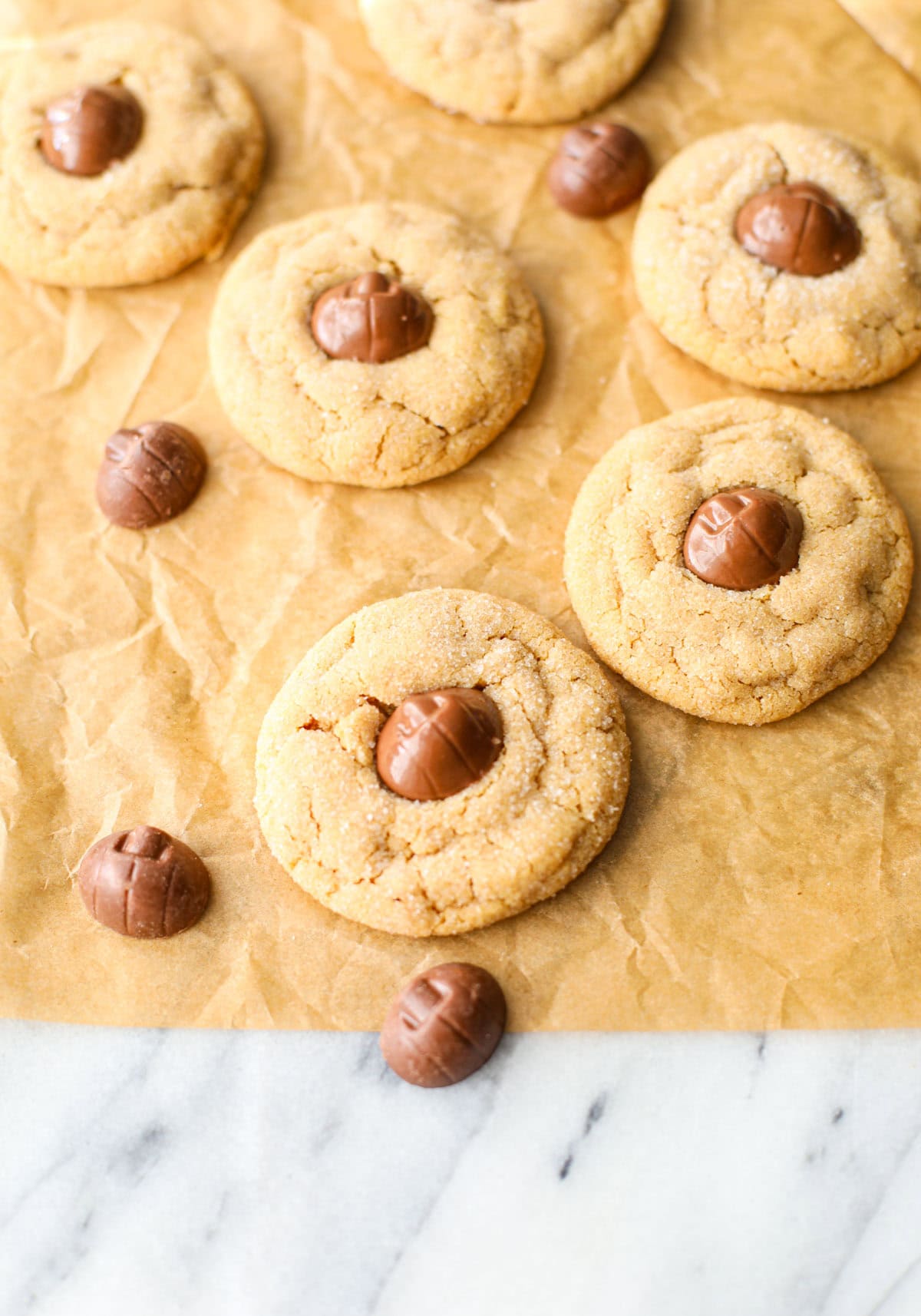 Mini Reese's Pumpkin Peanut Butter Blossoms - Everyday, Elevated Kitchen